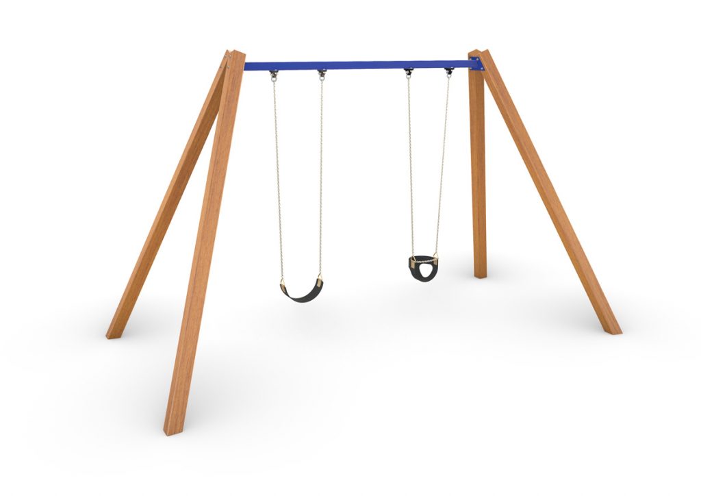 Timber Double Swing | Activity Playgrounds