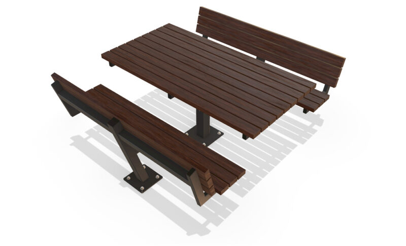 Picnic Table with Park Benches with Back | Activity Playgrounds